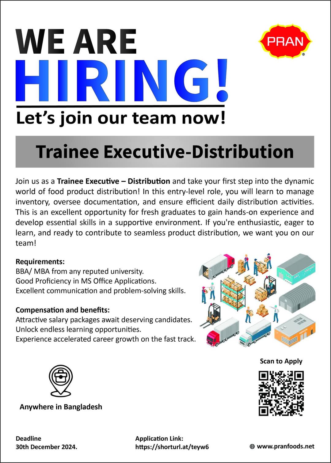 Trainee Executive - Distribution | PRAN - Graduates